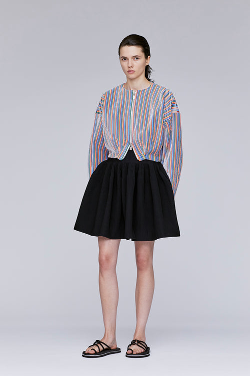 HYPHA COLLARLESS CROPPED BOMBER JACKET