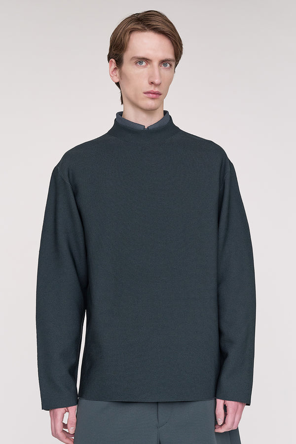 GARTER MOCKNECK LONG SLEEVE TEE SHIRT